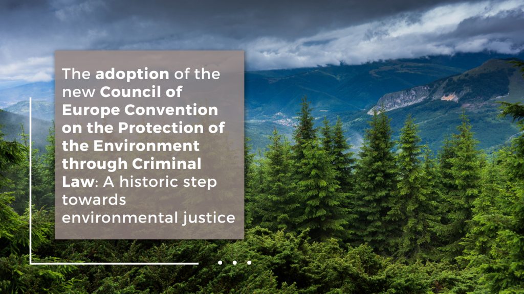 The adoption of the new Council of Europe Convention on the Protection ...